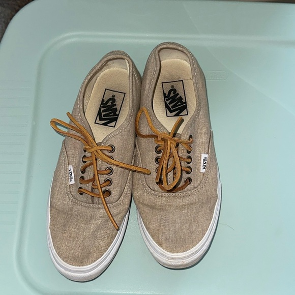Vans | Shoes | Vans Tan Canvas Sneakers | Poshmark
